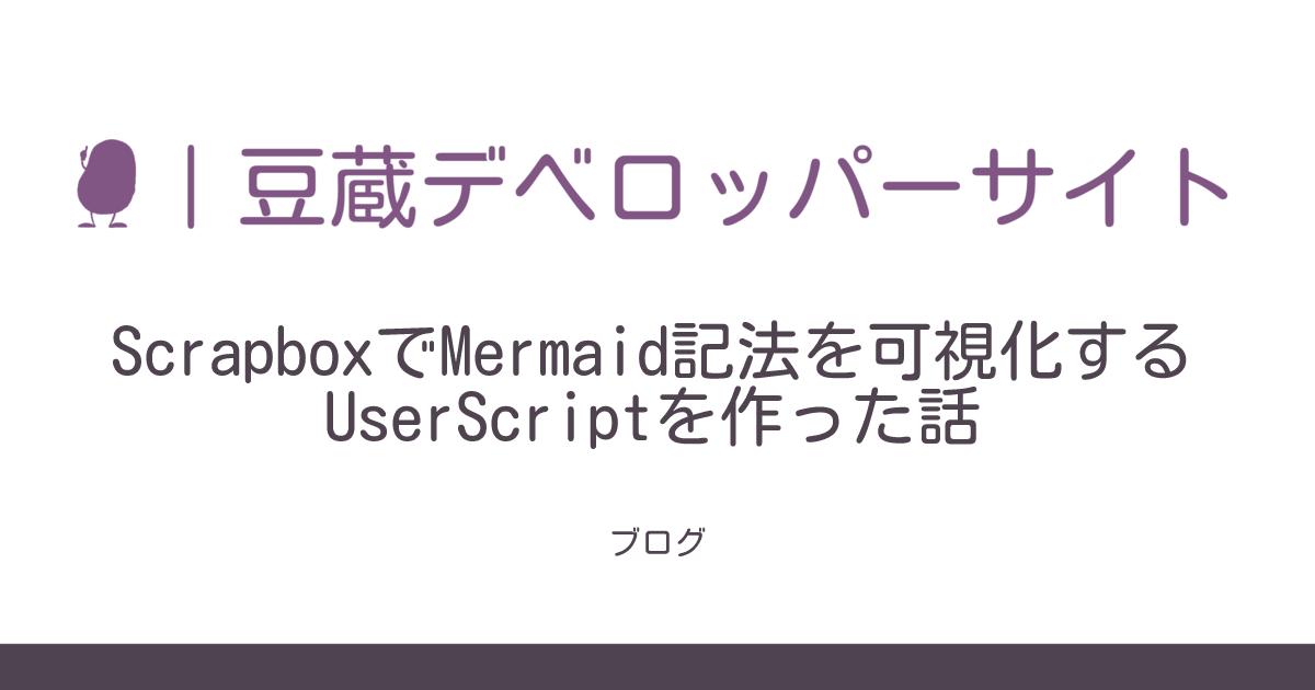 ScrapboxでMermaid記法を可視化するUserScriptを作った話 | 豆蔵デベロッパーサイト